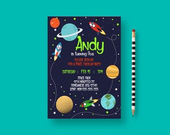 Planets invitation | Etsy