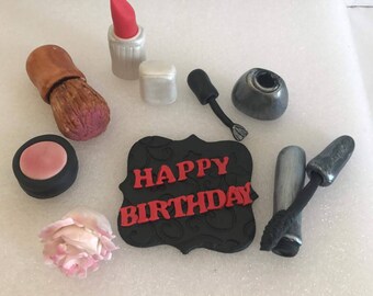 Makeup cake topper | Etsy