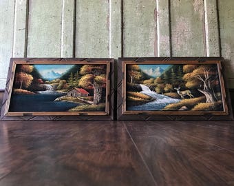Black velvet painting | Etsy