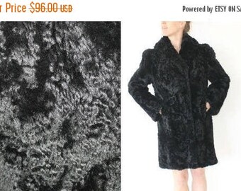 Black fur coat | Etsy