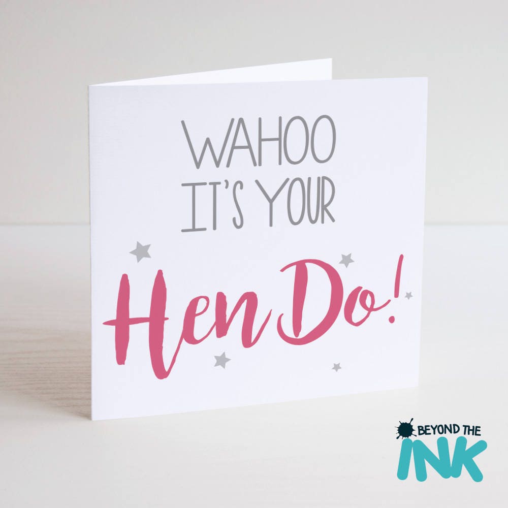 Hen Party Card Happy Hen Do Card Bride to Be Engagement
