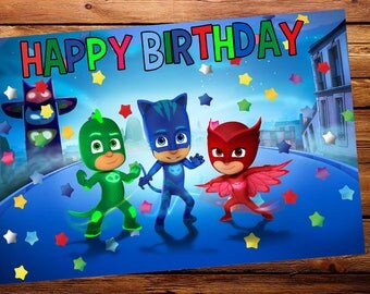 Pj masks backdrop | Etsy