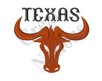 Longhorn embroidery | Etsy