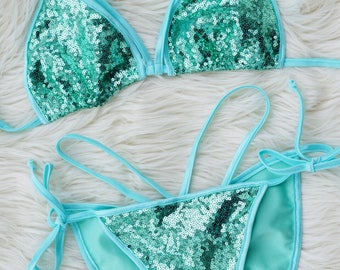 Sequin bikini | Etsy