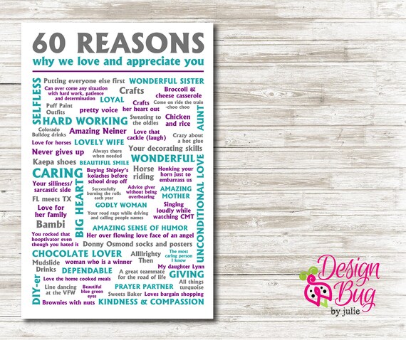 60 Reasons Why We Love You Poster