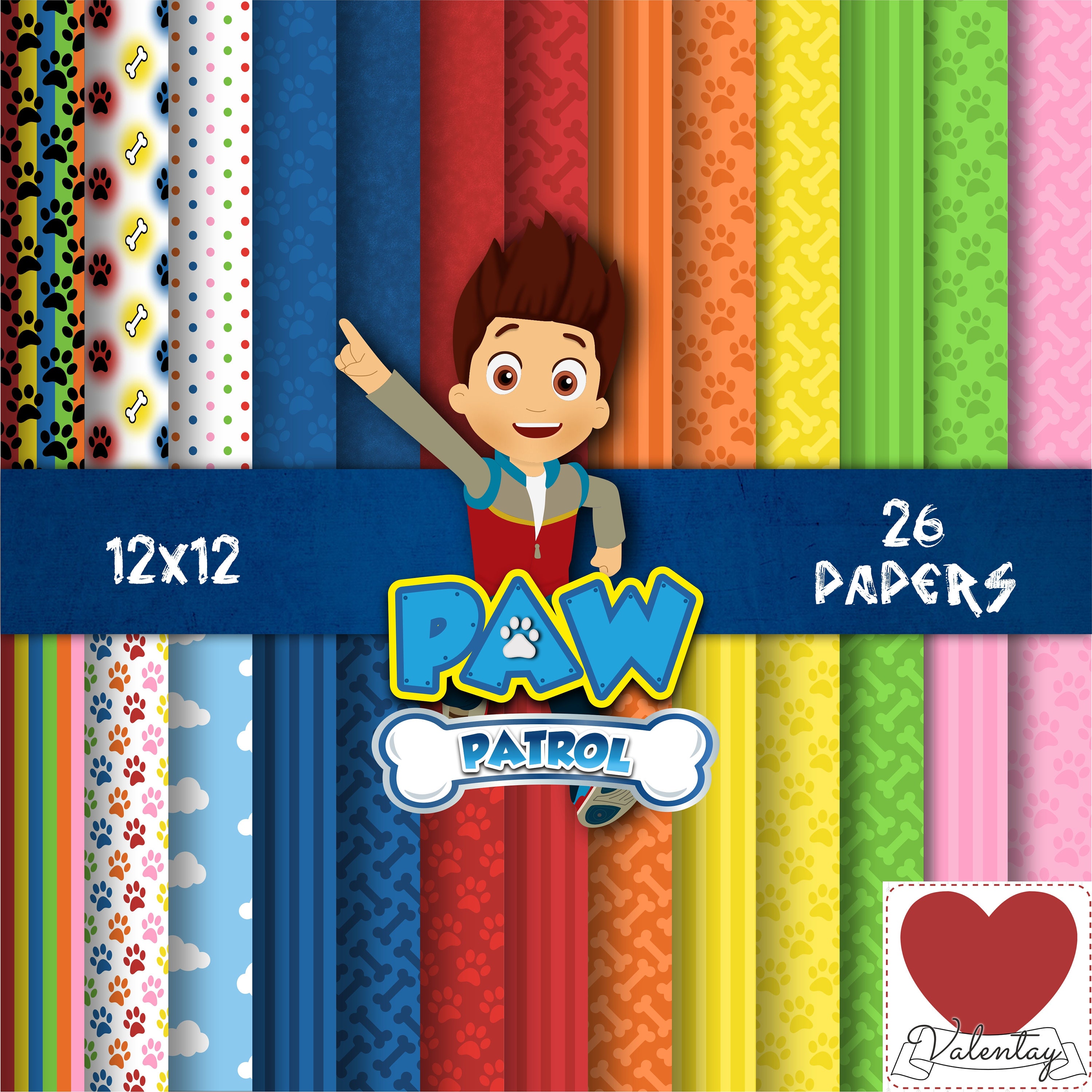 Paw Patrol Digital Paper Kit Digital Patrulha Canina