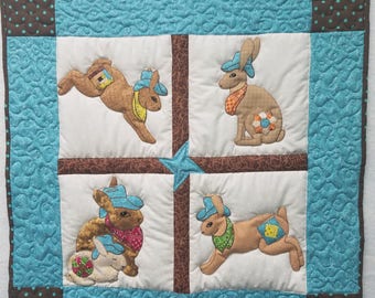 Bunny baby quilt | Etsy