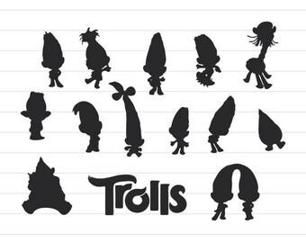 Trolls silhouette | Etsy