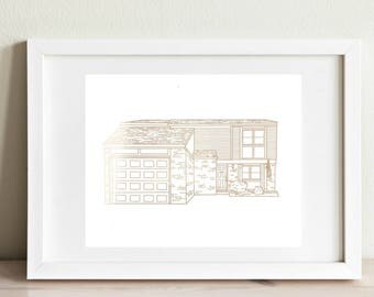 Custom house portrait | Etsy
