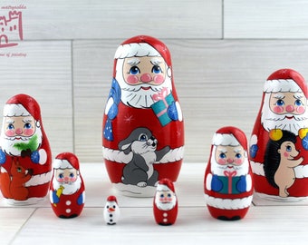 Santa nesting dolls | Etsy