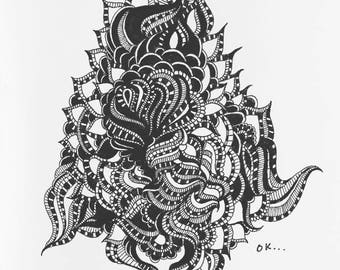 Black ink drawing | Etsy