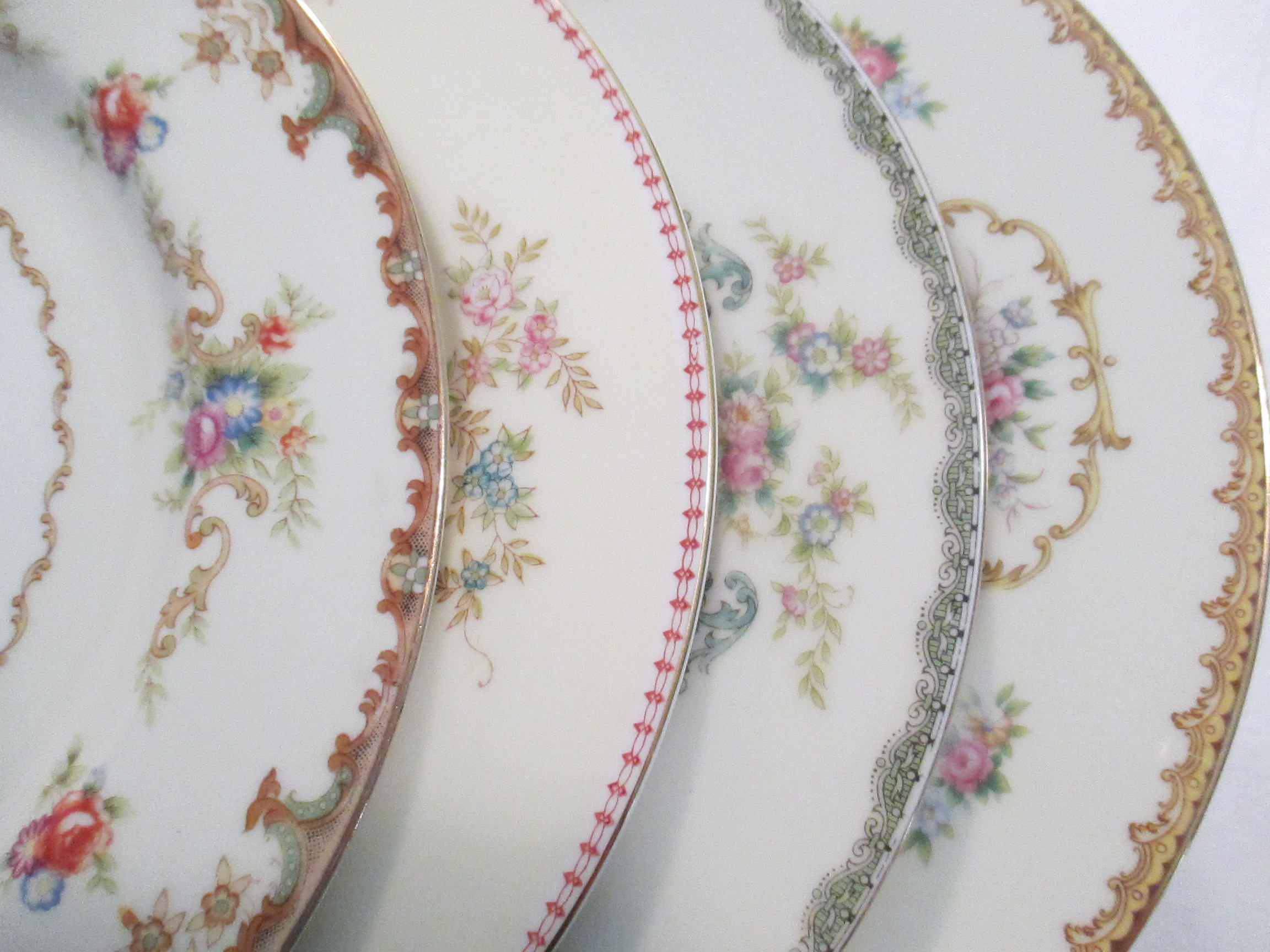 Vintage Mismatched China Dinner Plates for Dinner