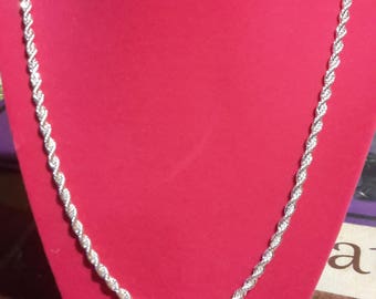 Silver rope chain | Etsy