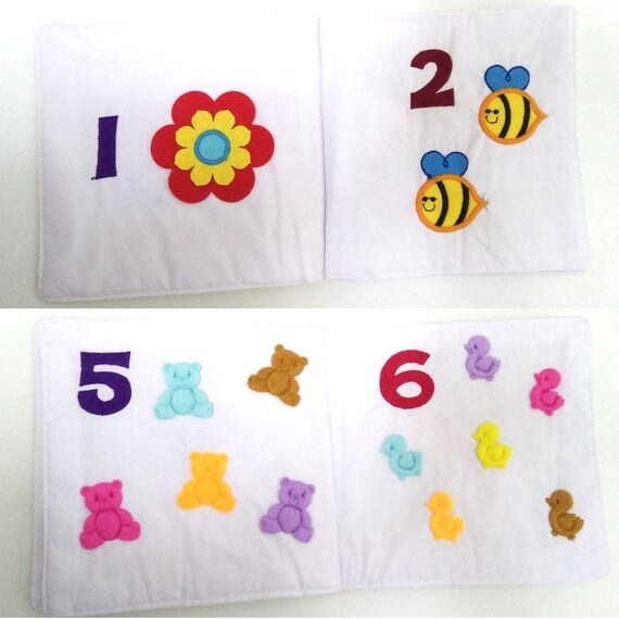 Numbers Cloth Book 1 to 10. Children Quiet Activity Book.