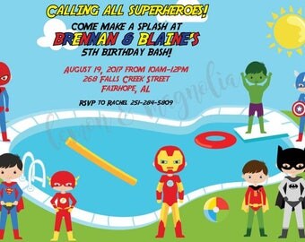 Superhero pool party | Etsy