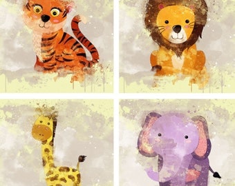 Cute animal painting | Etsy