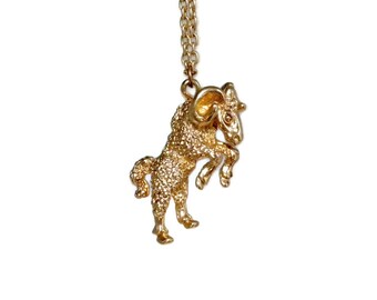 Gold aries pendant | Etsy