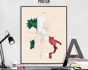 Italy map | Etsy