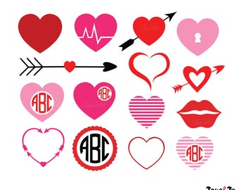 Heart monogram svg | Etsy