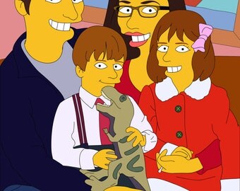 Simpsons family portrait Custom YELLOW Character Portrait