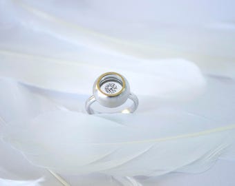 Floating stone ring | Etsy