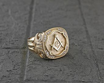 Antique masonic ring | Etsy