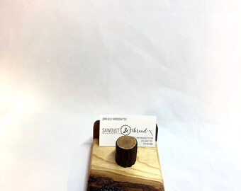 Wood card holder | Etsy