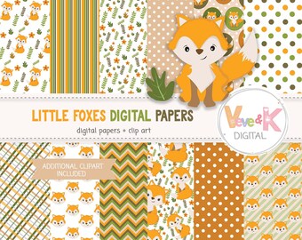 Fox clipart whimsical foxes clip art cute woodland