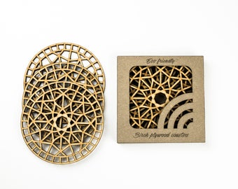 Laser cut coaster | Etsy