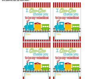 Train valentine | Etsy