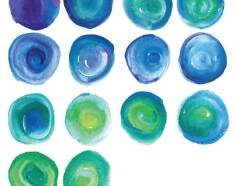 Watercolor circles | Etsy