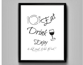 Eat drink enjoy | Etsy