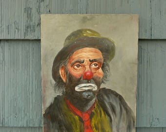 Sad clown painting | Etsy