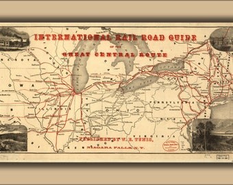 Reproduction Map of the Great Central Route the most central