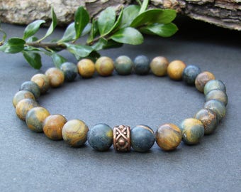 Mens stone bracelet | Etsy