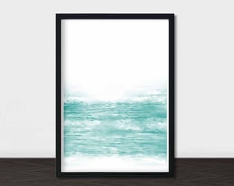 Aqua wall art | Etsy