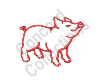 Pig embroidery | Etsy