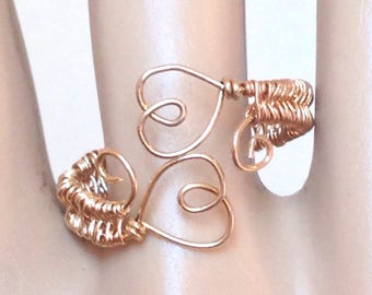 Heart wire ring | Etsy