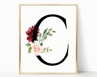 Monogram wall art | Etsy