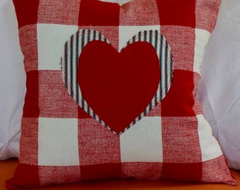 Red check pillows | Etsy