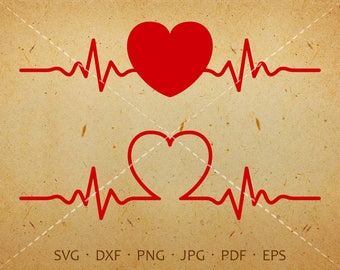 Heartbeat svg | Etsy