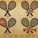 Tennis Racket SVG Tennis Monogram Frame with Circle Font