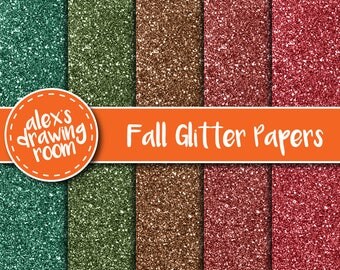 Glitter Digital Paper Digital Glitter Blue Gold Glitter