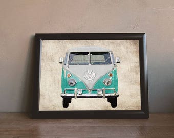 Vw bus art | Etsy
