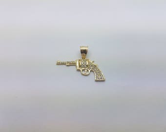 Gun Ring 14K Two Tone Gold Men's Revolver Ring Handmade