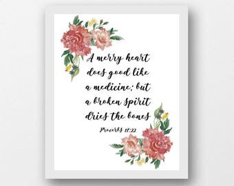 Proverbs 17 22 | Etsy