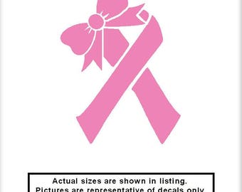 Pink ribbon decal | Etsy