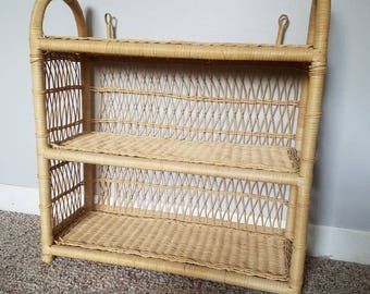 Rattan wall shelf | Etsy