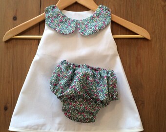 PDF Sewing Pattern Baby Slip Dress with Bloomers 0-3 Months to