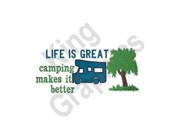 Camping embroidery | Etsy